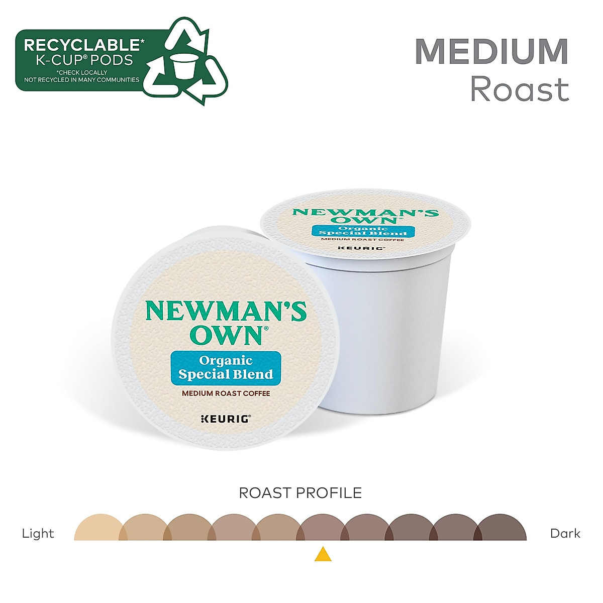 Newman's Own Organics Special Blend, Single-Serve Keurig K-Cup Pods, Medium Roast Coffee, 96 Count