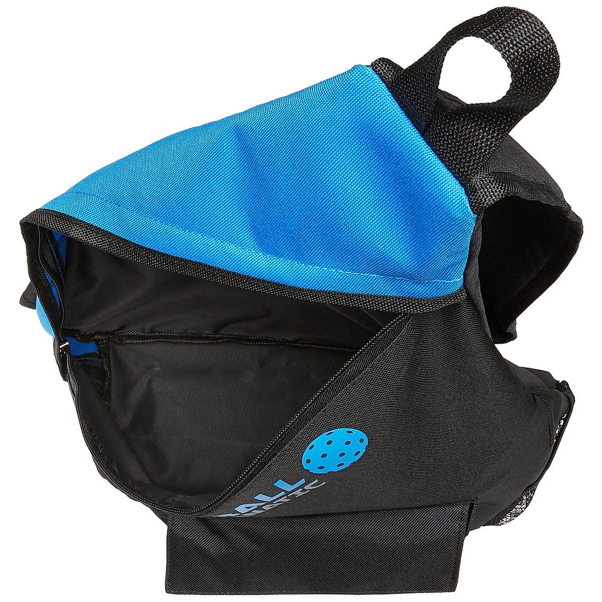 Pickleball Fanatic Sling Bag with pockets for Paddles, Balls, Gear, and Water Bottle(Blue/Black)