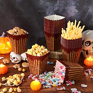 MotiMind 100 pcs Popcorn Boxes for Movie Night Popcorn Bags Popcorn Containers Creepy Carnival Decor Circus Snack Boxes Candy Cookie Container for Movie Night Halloween Birthday Party Supplies