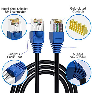 Cat6 Outdoor Ethernet Cable 500 FT with Tool Kit, Heavy Duty Network Internet DIY Bulk Cord, Support Cat 6 Cat5e Cat5, UTP, CCA, Waterproof, PVC & LLDPE UV Double Jackets, in Wall, Direct Burial, POE