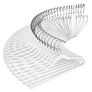 Velvet Clothes Hangers (50 Pack) Heavy Duty Durable Suit Hanger Vibrant Color Hangers Lightweight Space Saving Coat Hangers for Closet -White