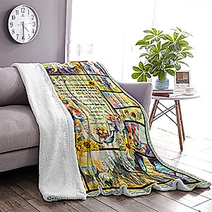 Onecmore Grandma Gifts Throw Blanket Grandma Christmas Birthday Gifts, Gifts for Grandma,Best Great Grandma Gifts,Nana Mothers Day Flannel Bed Sofa Blanket,Sunflower Elephant Throw Blanke