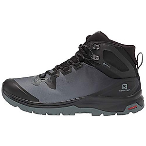 Salomon VAYA MID Gore-TEX Hiking Boots for Women, Stormy Weather/Black/Trooper, 5