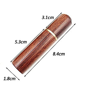 Portable Sewing Needle Box,Wood Needles Container,Pocket Tooth Pick Dispenser Needle Case Needle Storager,Wooden Toothpick Holder(with Pattern,Brown)