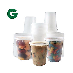 G-BOX 32 OZ Deli Containers with Lids - [48 Sets] [32 OZ Soup Containers with Lids, Stackable, BPA-Free, Leak Resistant, Reusable, Dishwasher Safe, Microwave Safe, Freezer Safe]