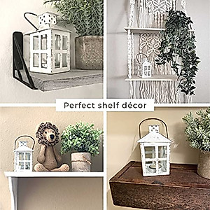 Kate Aspen Rustic Farmhouse White Candle Holder, Wedding, Centerpiece Table, Home, Shelf, 5 inch Decorative Lantern