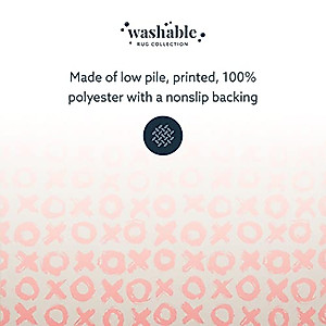 Linon Home Decor Products The Anywhere Washable Rug Boden Ivory & Pink 3' X 5' Accent Rug