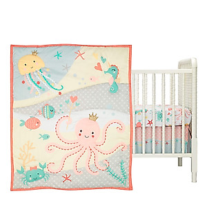 Bedtime Originals Ocean Mist 3Piece Crib Bedding Set, Multicolor