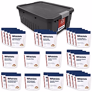 4Patriots: 4-Week Emergency Food Supply Survival Kit, Perfect for Camping, Freeze Dried Preparedness Food, Designed to Last 25 Years, Be Ready with 192 Servings of Delicious Breakfast, Lunch, & Dinner