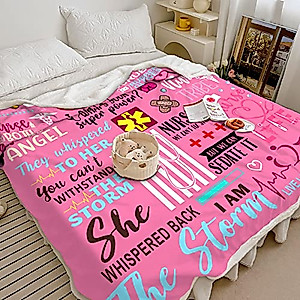 Nurse Gifts Nurse Week Gifts Throw Blanket,Nurse Gifts for Women,Nurse Appreciation Gifts,Nurse Gifts for Nursing Student Soft Fluffy Sherpa Warm Throw Blankets (H12,50"x 60")