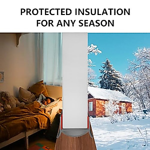 2 Pack Door Draft Stopper, 36” Cuttable Weather Stripping Door Seal， Strong Adhesive Door Sweep for Exterior and Interior Doors. (2, Black)