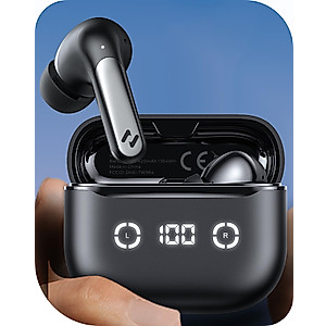 havit Wireless Earbuds Noise Cancelling, Bluetooth 5.4 Headphones with 4 ENC Noise Cancelling Mic, 40H Playtime, in-Ear Bluetooth Ear Buds 7 Preset EQs via App LED Display