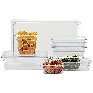 HUBERT 1/6 Size Drain Shelf for Cold Food Pan Clear Polycarbonate