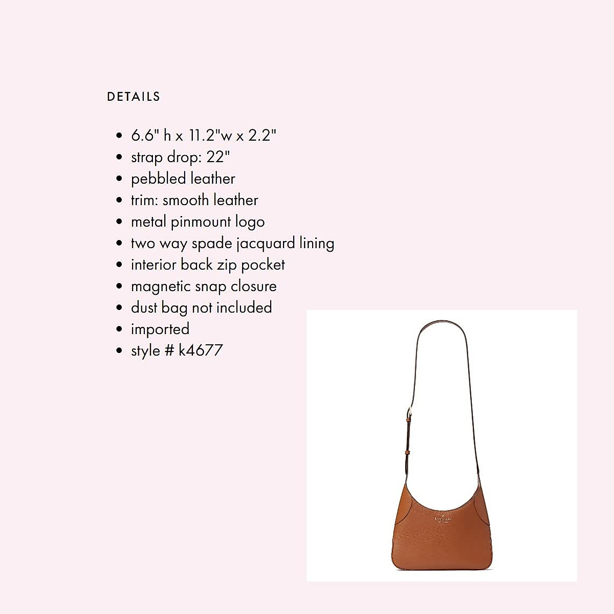 Kate Spade New York Aster Leather Crossbody, Shoulder Bag, Black