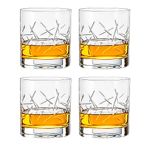 Barski Glass Tumbler - Old Fashioned - Whiskey Glasses - Classic Lowball - Set of 4 Tumblers - Rocks Glass - Bourbon - Scotch - Whisky - Cocktails - Cognac - 12 Oz. - Made in Europe