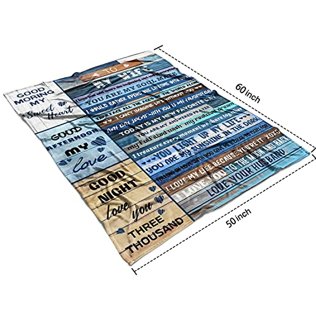 to My Wife Gifts Super Soft Flannel Blanket - Anniversary Romantic Birthday Gift Valentine's Day Gift from Husband to Wife - Gifts for Her Soft Sofa Bed Throw Blanket (60inchx50inch)