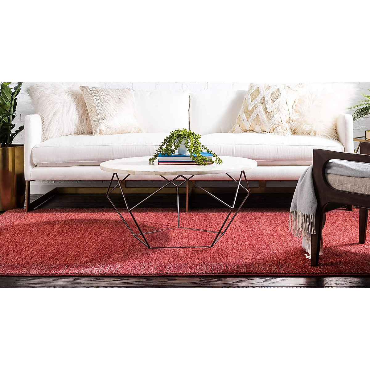 Unique Loom Del Mar Collection Area Rug - Abigail (5' 3" x 8' Rectangle, Terracotta/ Red)