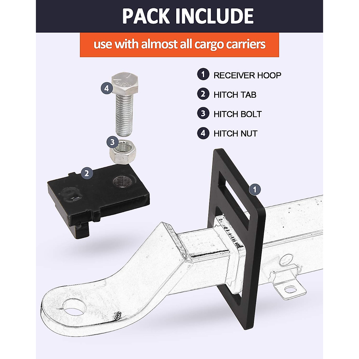 ELITEWILL 2" Heavy Duty Simple Hitch Tightener Clamp Anti Rattle Hitch Coupling Clamp