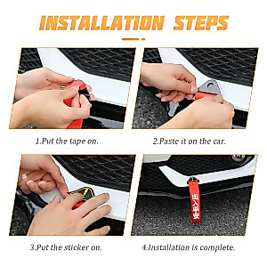 AICEL Car Racing Tow Strap, Nylon High Strength JDM Sports Style Decorative Traction Rope, Chinese Slogan Car Exterior Towing Strap, Universal Tow Hook Ribbon for Rear or Front Bumper (Black)