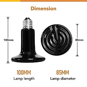 Simple Deluxe 150W Reptile Ceramic Heat Bulb with 8.5 Inch Clamp Lamp and Digital Thermostat Controller Combo Set for Incubating Chicken & Amphibian Pet