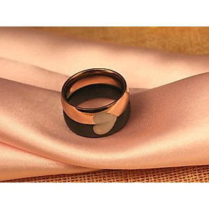 Comfort Fit Stainless Steel Rings Matching Heart 6mm Gift Stainless Steel Cz Ring Relationship Names Bands Heart Thank You Band