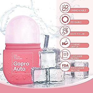 Cube Ice Roller for Face, Ice Facial Roller for Eyes Neck Naturally Tone and Tighten Skin, De-puff Eye Bags, Add a Healthy Glow Cryotherapy Enhance Skin Elasticity (Light Pink)