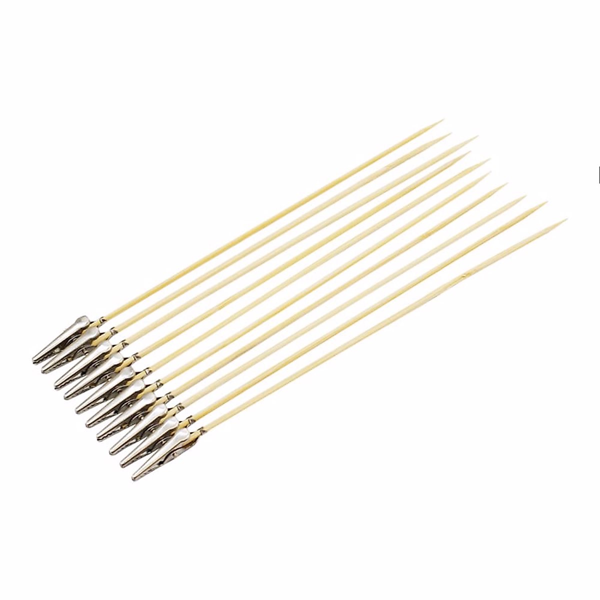 20 Pieces Alligator Clip Stick Metal Painting Alligator Clips Painting Alligator Clip Sticks Model Painting Stick Card Photo Memo Clip Holder Modeling Tools with Bamboo Handle, 7.28 inch