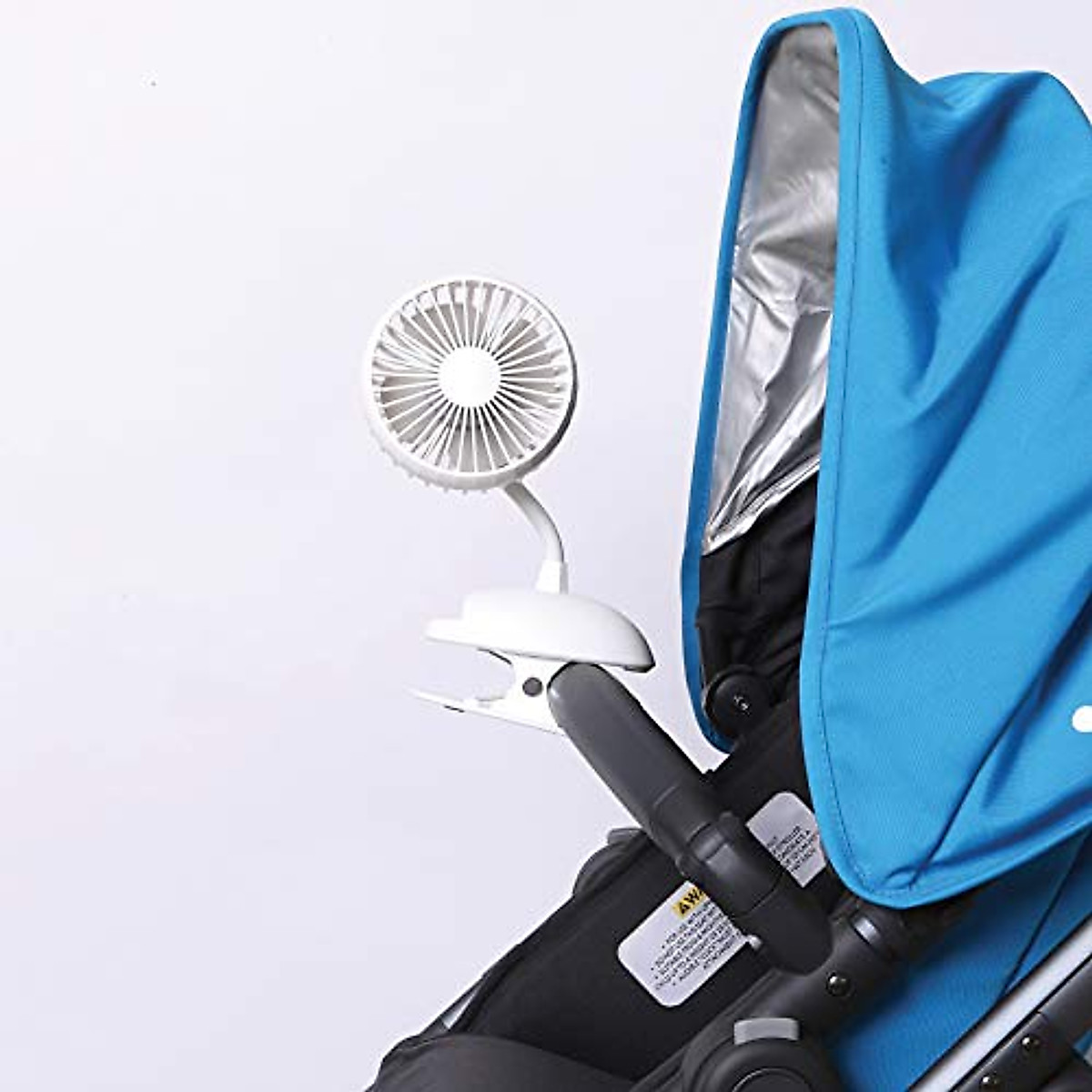 Dreambaby Portable USB Rechargeable Clip-On Stroller Fan - with Breeze Mode - White - Model L2348