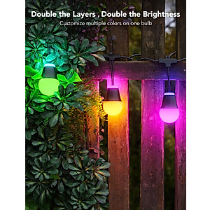 Govee Outdoor String Lights H1, 50ft RGBIC Outdoor Lights with 15 Dimmable Warm White LED Bulbs, Smart Outdoor Lights with 60 Scene Mode, IP65 Waterproof, Work with Alexa for Party, Daily Lighting