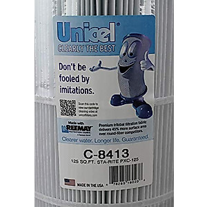 Unicel C-8413 125 Square Foot Swimming Pool and Spa Replacement Cartridge Filter for Sta-Rite Posi-Clear PXC-125 and Waterway Pro Clear 125
