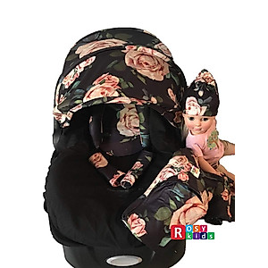 9pc Baby Boy Baby Girl Ultimate Set of Infant Car Seat Cover Canopy Headrest Blanket Hat Nursing Scarf, 21DR02