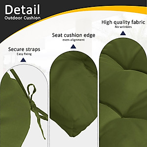 HPNSOTDR Outdoor Bench Cushion 48 inch, Patio Outdoor Bench Cushion Outdoor, Patio Furniture Chair Cushion Bench Pad, Porch Swing Cushion with Ties, 48 * 18 * 3inch, Green