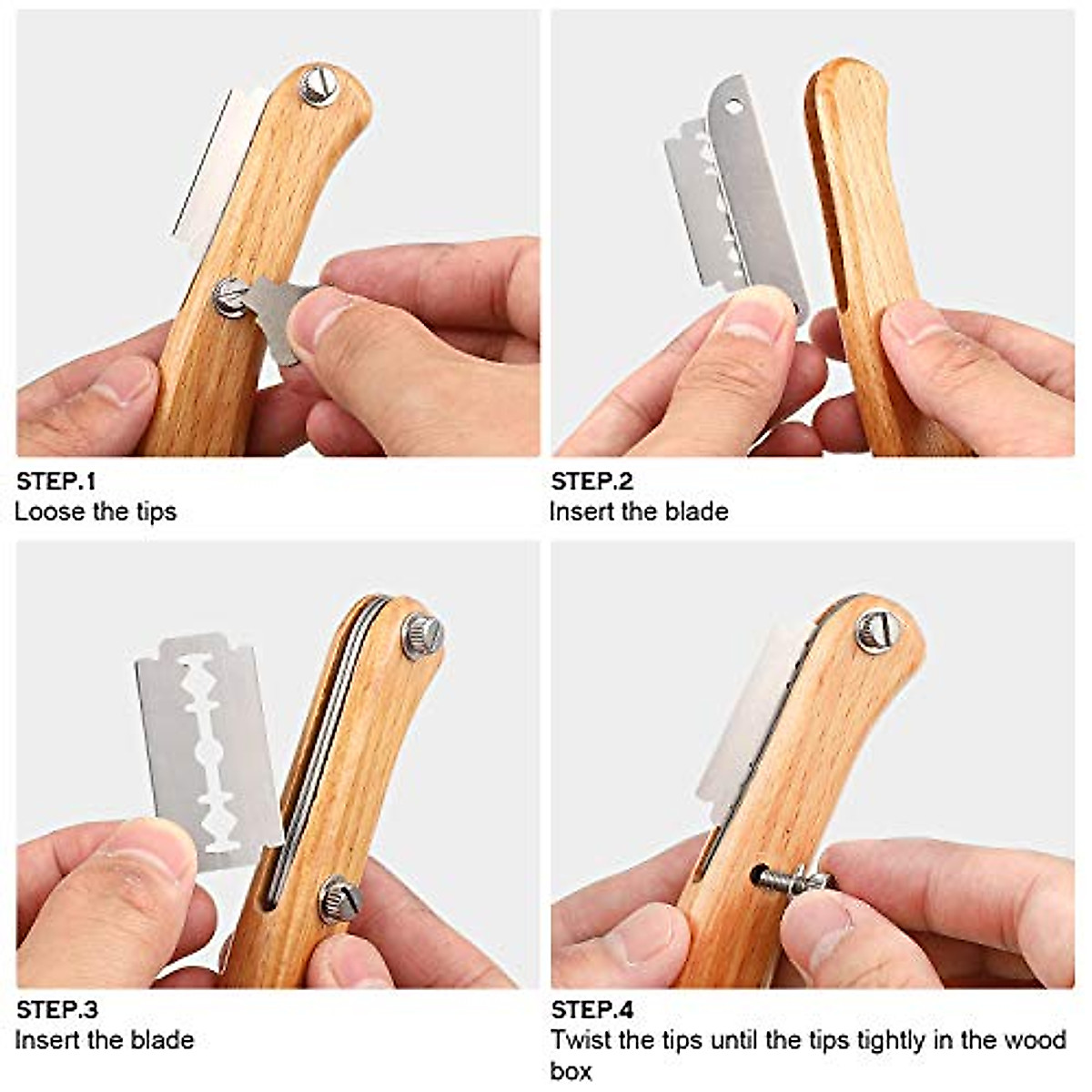 Bread Lame Knife with 10 Pieces Replaceable Blades Wooden Handle Lame Slashing Tool and 2 Pieces Dough Scoring Knife with Plastic Protective Cover for Making Bread Tool