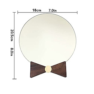 Vanity Mirror Solid Wood Desktop Makeup Mirror HD Dressing Mirror Desktop Independent Bathroom Mirror Suitable Dressing Table Bedroom Household Cosmetic Mirror
