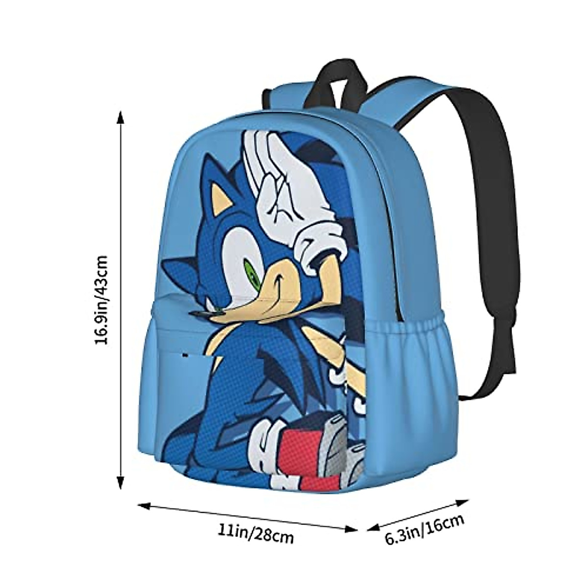 Youth Lightweight Backpack, Cartoon Hedgehog Large Capacity Laptop Backpack