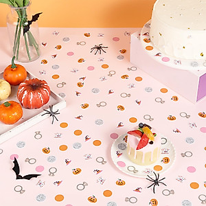 Fangleland Halloween Bachelorette Party Confetti Pink Orange, Let’s Go Ghouls Witch Hat Scatter Paper Table Confetti, Bridal Shower Engagement Wedding Decor Supplies Favors 200Pcs