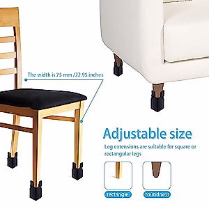 KELEAPEKER 4pcs Furniture Risers,Desk Risers for Desk Legs,Adjustable,with Screw Clamp,for Lifting The Bed, Sofa, Table, Desk, Cabinet and Bookshelf