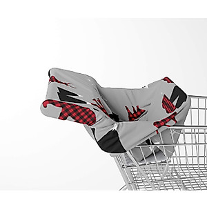 Stretchy Multi Use Cover Lumberjack Plaid Car Seat Canopy Bears Deer Nursing Breastfeeding Cover Shopping Grocery Cart High Chair Cover Woodland Bear Nursery Decor Baby Infant Boy