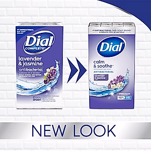 Dial Complete Antibacterial Deodorant Bar Soap, Lavender & Twilight Jasmine Scent, 4 oz, 8 Bars (Pack of 4)