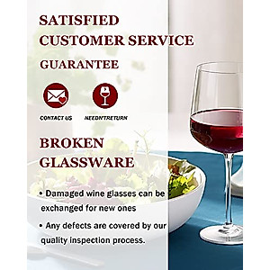 JBHO Hand Blown Italian Style Crystal Burgundy Wine Glasses - Lead-Free Premium Crystal Clear Glass - Set of 2-21 Ounce - Gift-Box for any Occasion