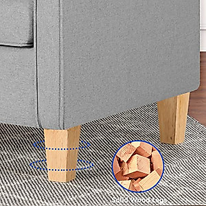 AODAILIHB 3 Piece Sofa Set Living Room Furniture Sets with 2 USB Charging Ports, Upholstered Sectional Couch Sets, Loveseat & 2 Accent Chairs, Grey Couches Apartment Office Small Space (3, Light Grey)