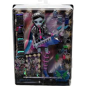 Monster High Doll, Amped Up Frankie Stein Rockstar with Instrument & Performance-Themed Accessories Like Headphones