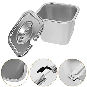 PRETYZOOM Freezer Stainless Steel Container Ice Cream Storage Box Metal Container with Lid Storage Containers Ice Cream Tub Ice Cream Storage Tubs Freezer Container Stainless Steel Storage Containers