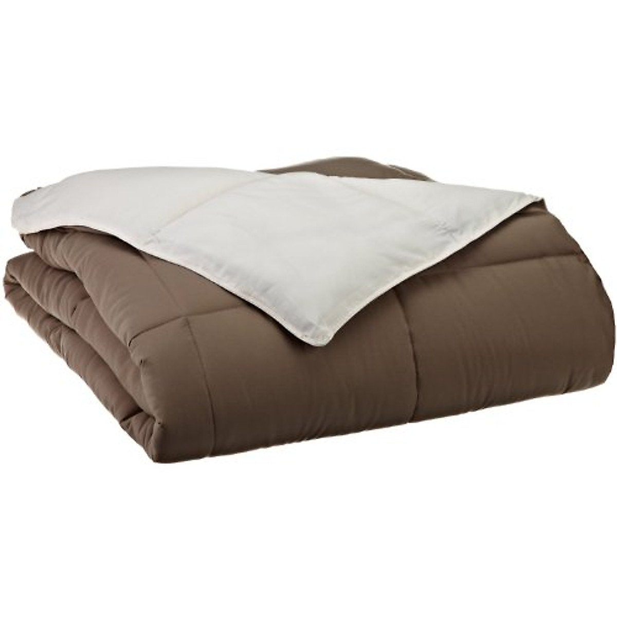 SUPERIOR Reversible Down Alternative Comforter, Medium Weight Bedding for All Season Use, Fluffy, Warm, & Soft- Twin/Twin XL Size, Ivory & Taupe