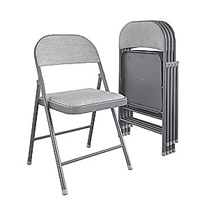 COSCO SmartFold® Fabric Folding Chair, 4-Pack, Gray