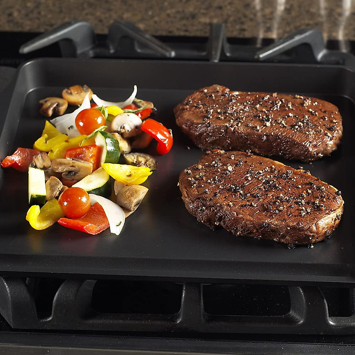 Nordic Ware Stovetop Backsplash Griddle, Black, Nonstick