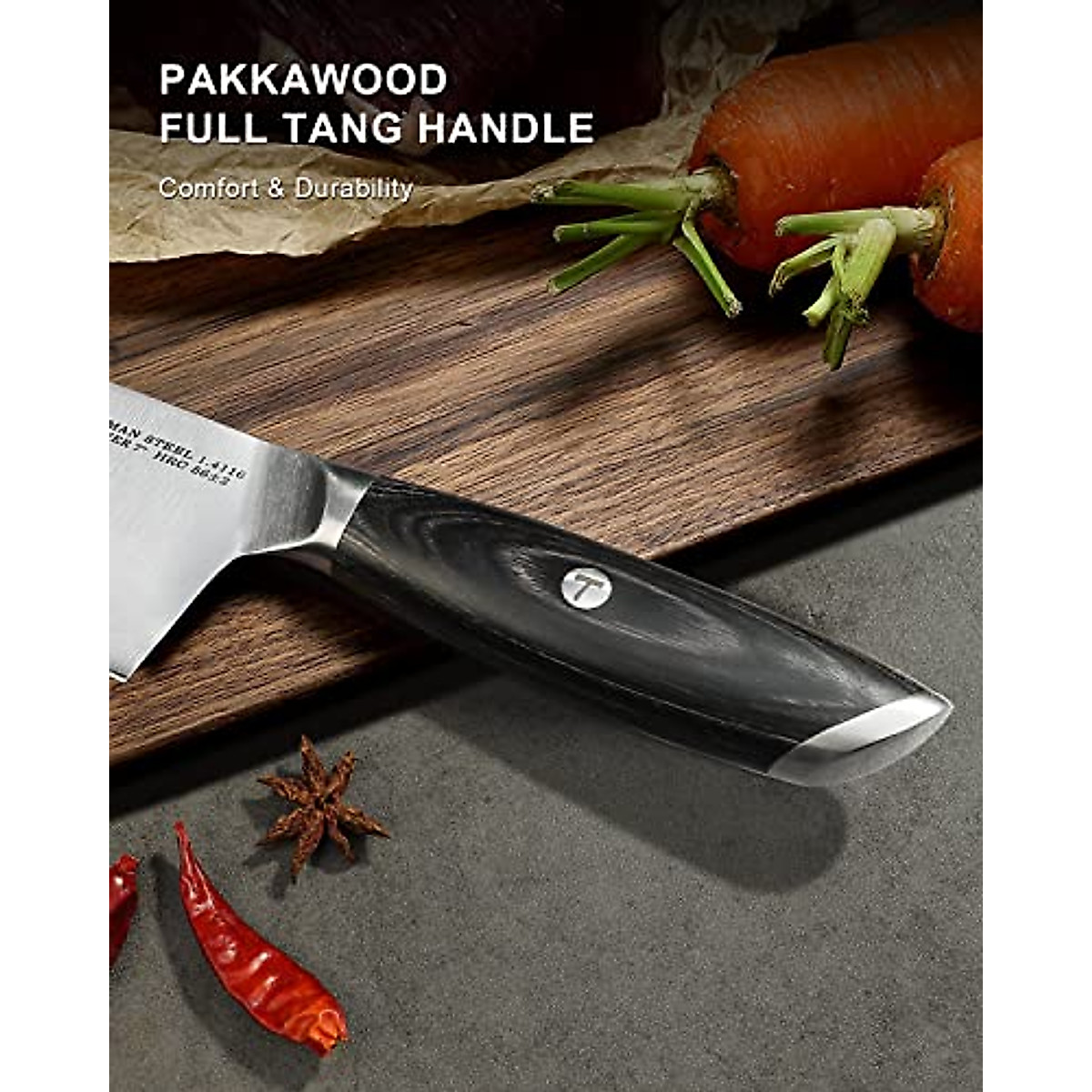 TUO Cleaver Knife, 7 inch Chinese Cleaver Vegetable Meat Cleaver Knife, High Carbon Stainless Steel Chopping Knife with Ergonomic