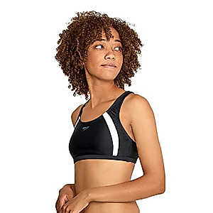 Speedo Women's Standard Swimsuit Quantum Bikini Top, Black, Large