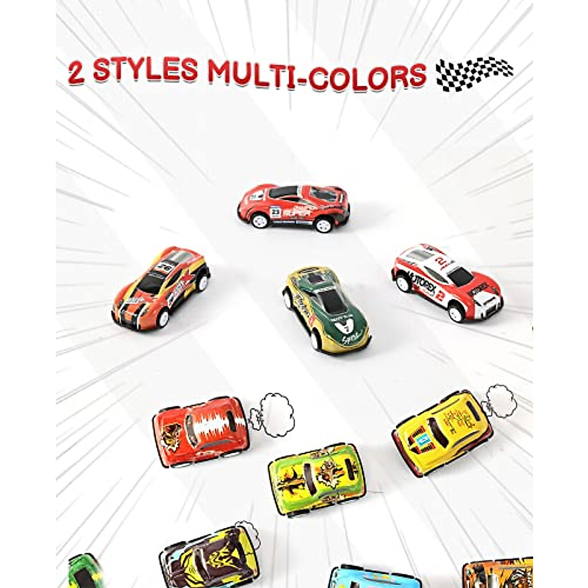 MONKLE 36 Pack Pull Back Cars, Friction Mini Toy Cars Fun Bulk Race Car Set for Kid Ages 3 4 5 6 Years Old, Boys and Girls Christmas Birthday Party Gifts, and Treasure Box Toys for Classroom