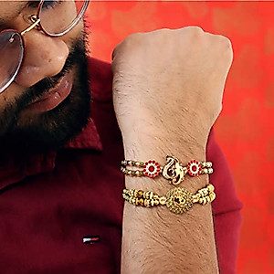 TIED RIBBONS Rakhi for Brother Set of 2 Rakhi Set | Greeting Card | Roli Chawal Packet - Raksha bandhan Rakhi Bracelet for Brother Rakhi for Bhaiya | Bro Rakhi Thread | Bhai Rakhi Gifts for Brother